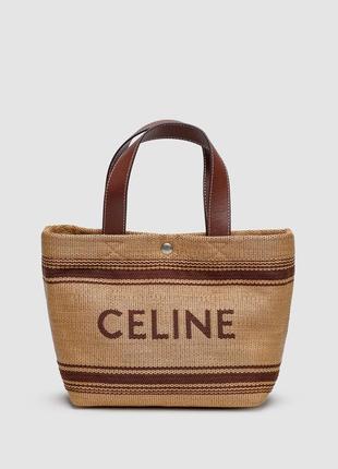 celine mini cabas in textile with raffia effect and calfskin 3100 173889601 Celine Big Bag shoulder bag in black leather