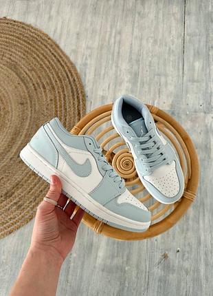 Женские кожаные кроссовки nike air jordan 1 retro low найк джорданы ...