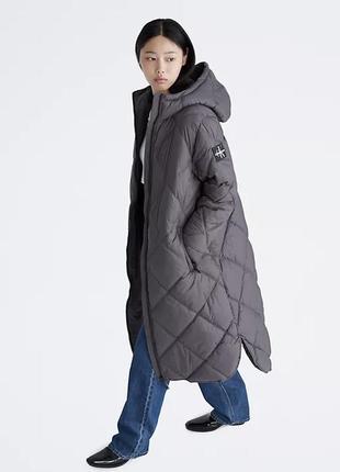 repreve hooded long puffer jacket 5299 143476677 calvin klein Calvin Klein logo baseball cap