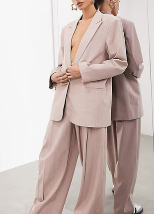 asos edition single breasted blazer in dusty pink pinstripe 4000 150625715