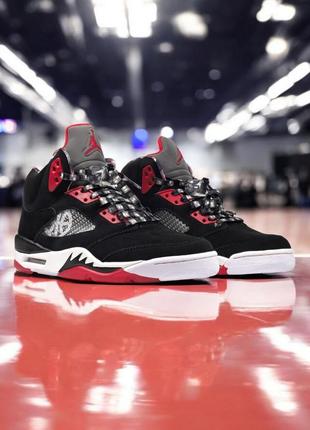 Jordan 5 red and black store
