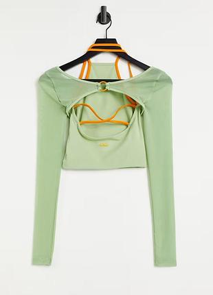 Спортивний лонгслів-топ asos 4505 з відкритою спиною та сіткою розмір ...