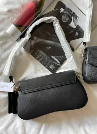 Жіноча чорна сумка багет довга коротка ручка гес guess — ціна 2800 грн ...