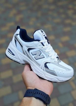 Женские кроссовки new balance 530 white silver белые с серым. стильная ...